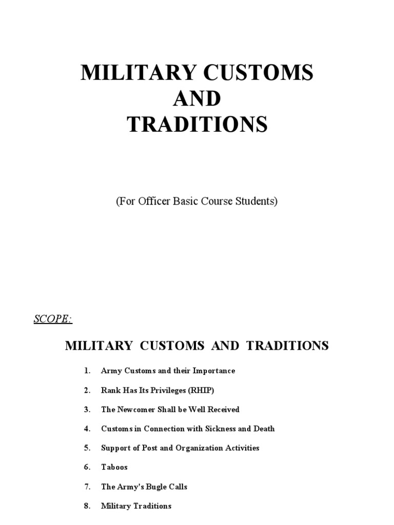 Mil Customs and Traditions | PDF | Military
