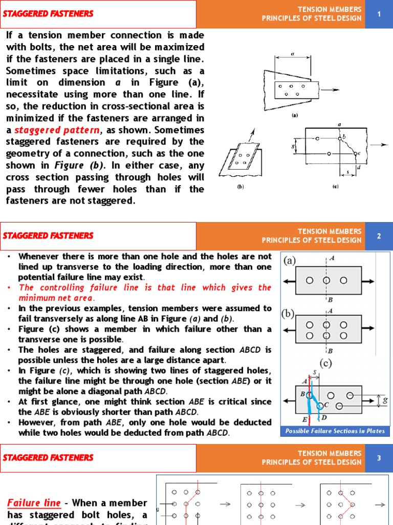 Tension Members - Staggered Fasteners | Download Free PDF | Screw | Angle