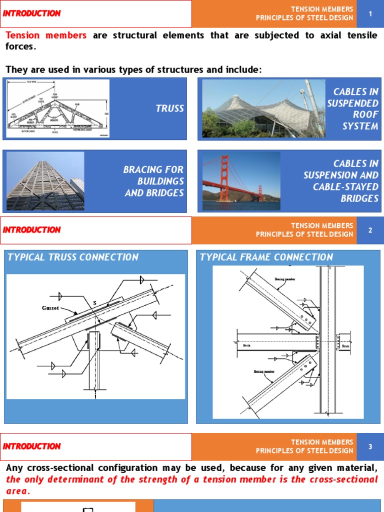 Tension Members - Introduction | PDF | Tension (Physics) | Truss