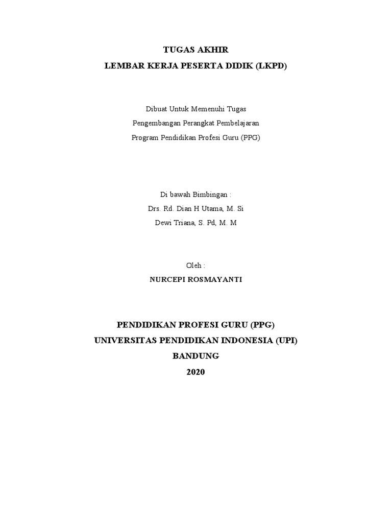 Panduan Penyusunan LKPD PPG UPI | PDF