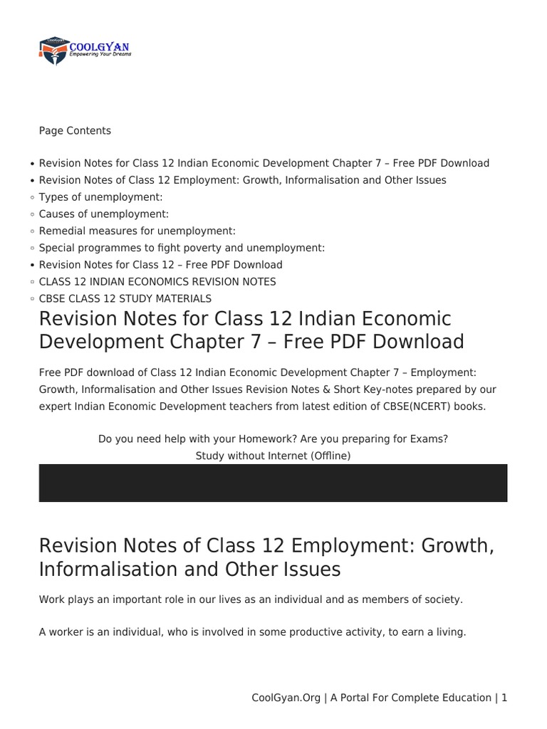 12 - Chapter 16 Employment and Unemployment | Download Free PDF | Unemployment | Workforce