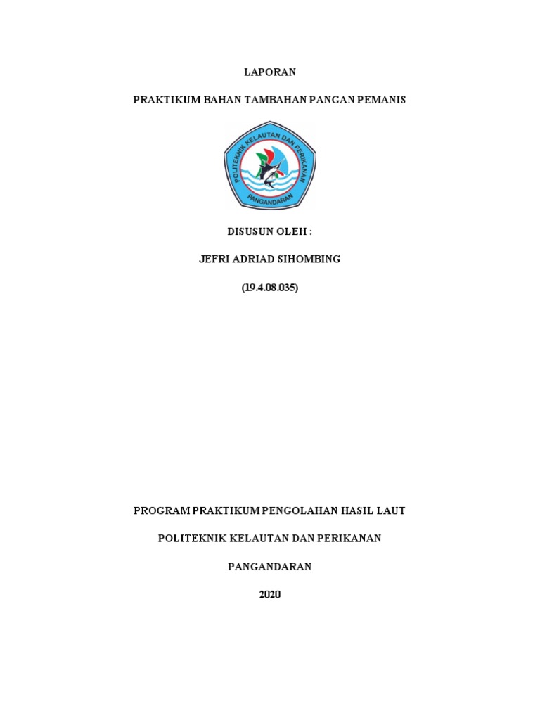 Laporan Praktikum - BTP Pemanis | PDF