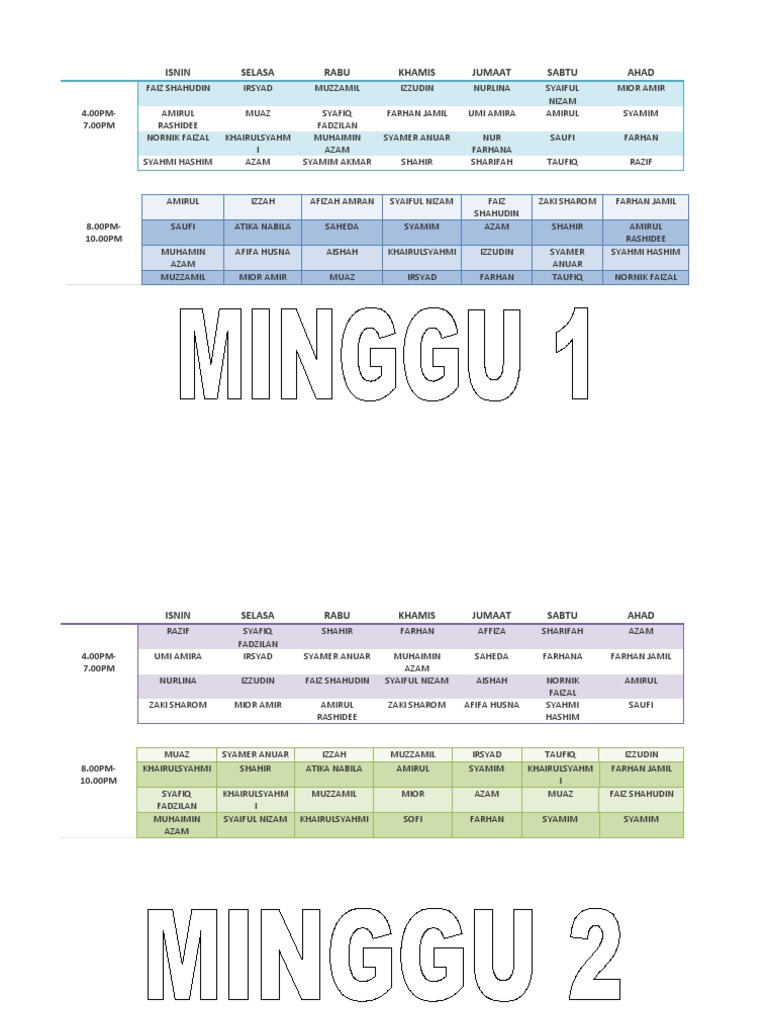 Jadual Baru Gym | PDF