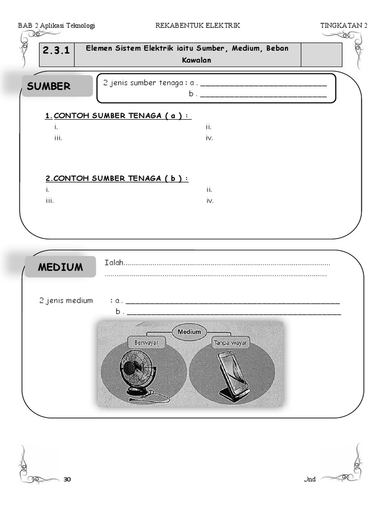 Tingkatan 2 RBT Bab 2.3 Rekabentuk Elektrik | PDF