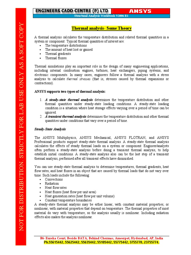 ANSYS Steady-State Thermal Analysis Guide | PDF | Thermal Conduction ...
