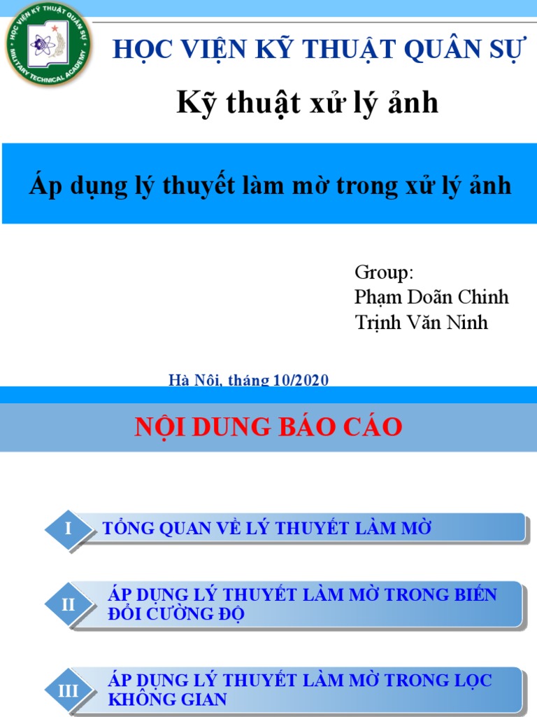Ap Dung Ly Thuyet Lam Mo Trong Xu Ly Anh | PDF