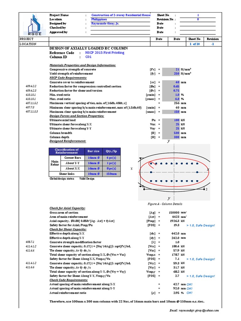 RC Column - Axially Loaded - NSCP by RGCE | PDF RC Column - Axially Loaded - NSCP by RGCE | PDF