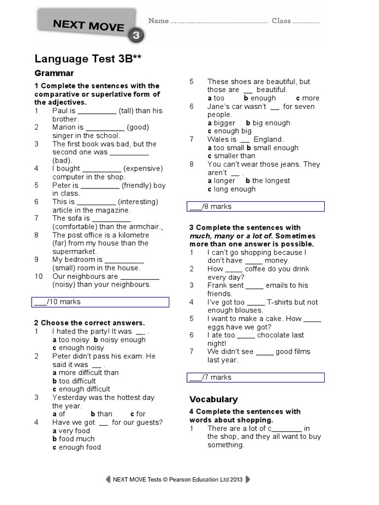Next Move3 Ltest Unit 3. B2 | PDF