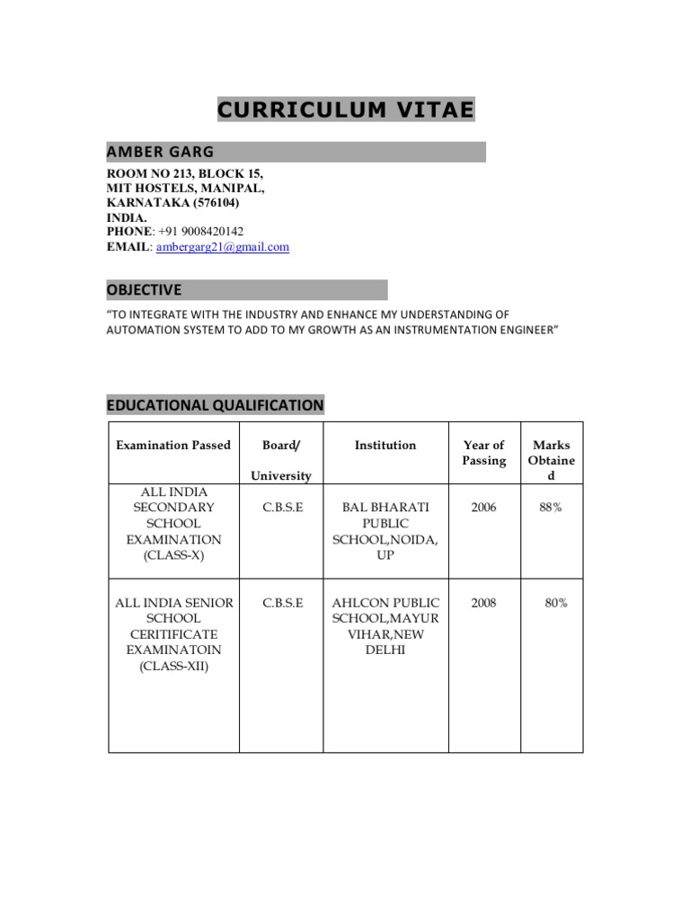 Amber CV Finall | PDF