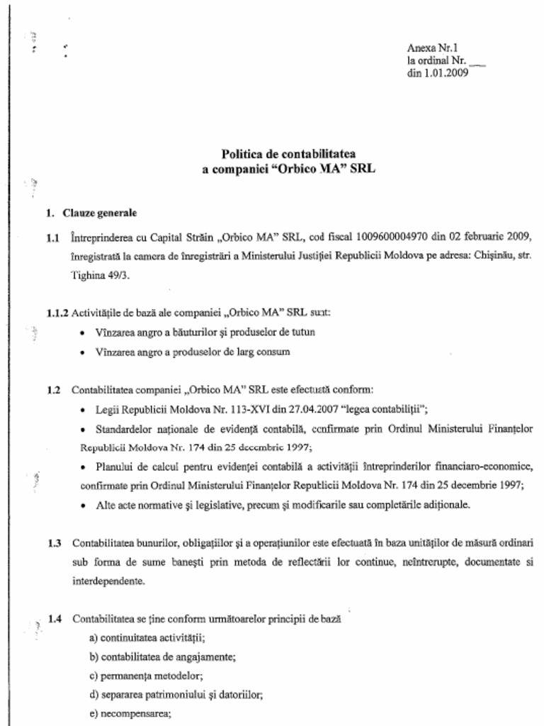 Politica de Contabilitate | PDF