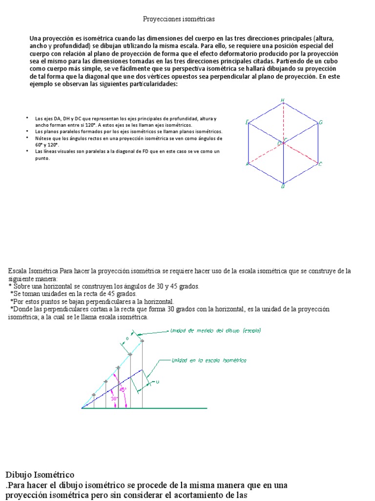 Proyecciones Isométricas: Guía Completa | PDF | Geometria clasica ...