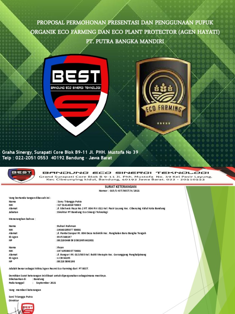 Proposal Eco Farming Dan EPP PT - PBM | PDF