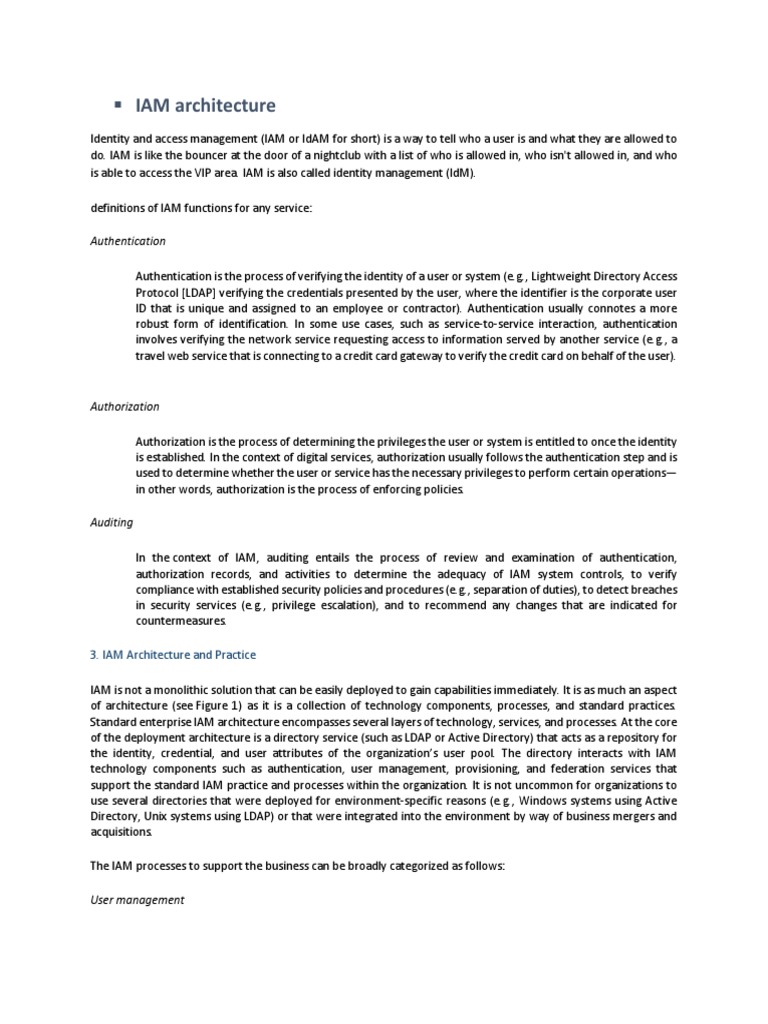 IAM Architecture and Practice | Download Free PDF | Authentication | Crime Prevention