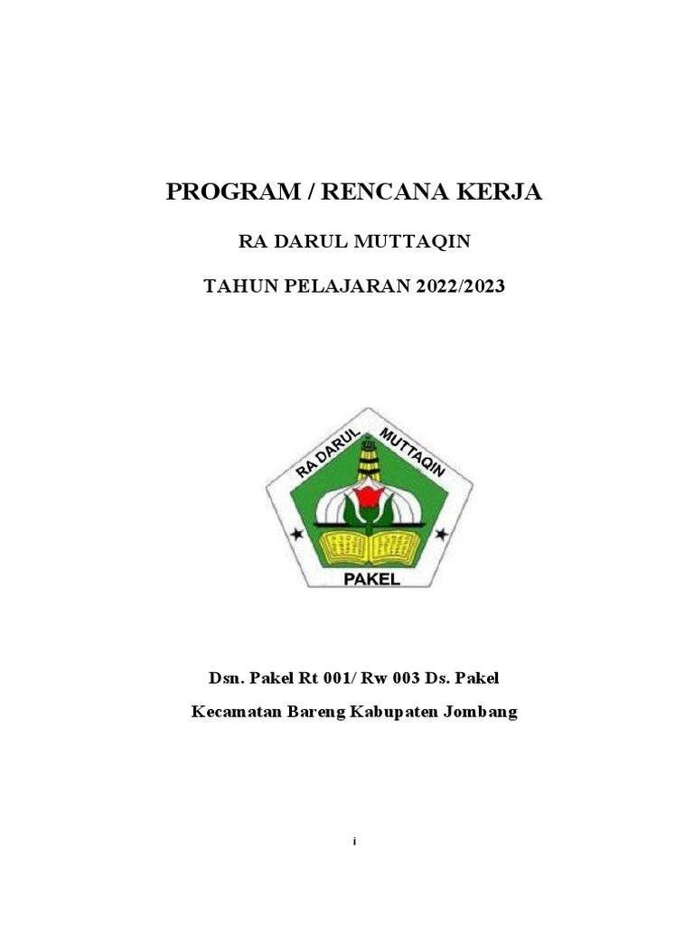 Program Rencana Kerja TK Ra Paud | PDF