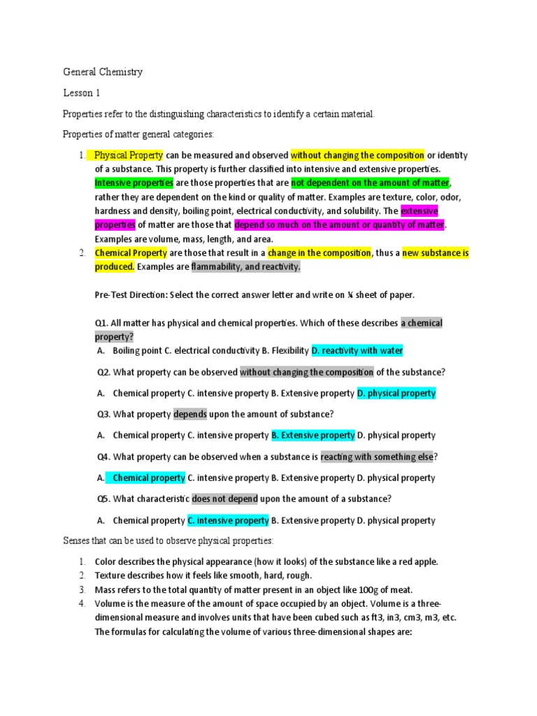 General Chemistry 1 | PDF | Chemical Substances | Volume