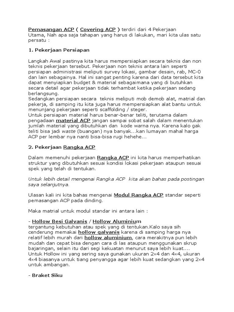 Metode Pemasangan Acp Pdf