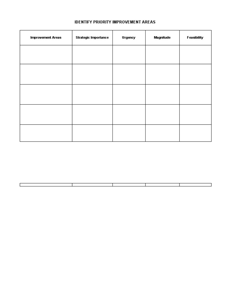 Identifying Priority Improvement Areas | PDF