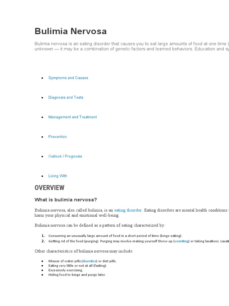 Bulimia Nervosa Pdf Bulimia Nervosa Eating Disorder