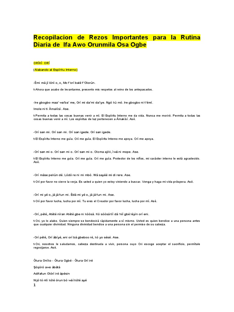 Dice Ifa Pedro Arango | PDF | Santeria