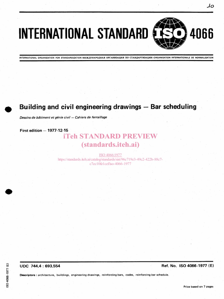 ISO 4066: Bar Scheduling Standards | PDF | International Organization ...