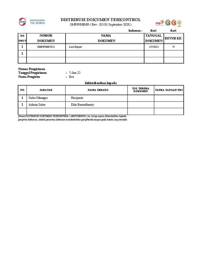 Form Distribusi & Penarikan Lost Report | PDF