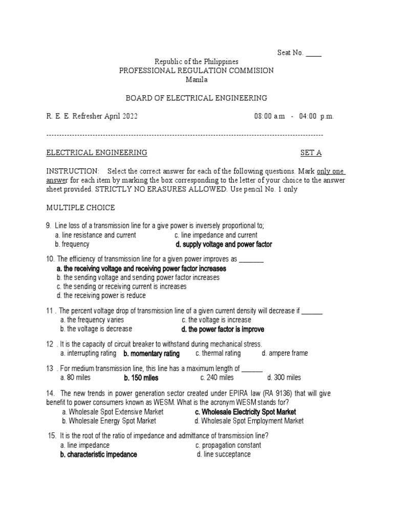 April 2022 Electrical Engineering Exam | PDF | Electric Power Transmission | Transmission Line