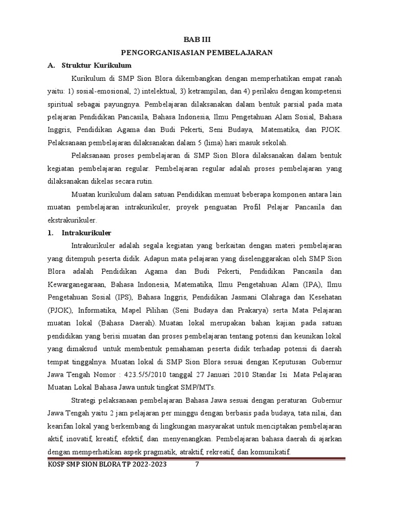 Pengorganisasian Pembelajaran Bab III | PDF