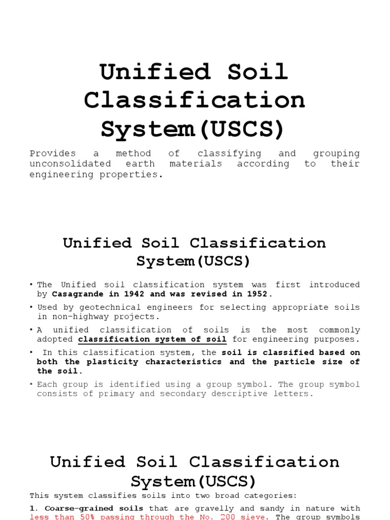 Soil Mech Soil Classification Uscs | PDF | Earth Sciences | Soil