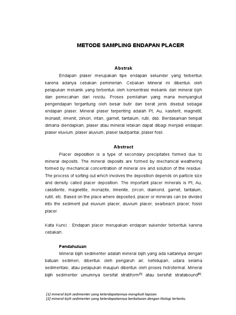 Metode Sampling Endapan Placer | PDF | Sains & Matematika