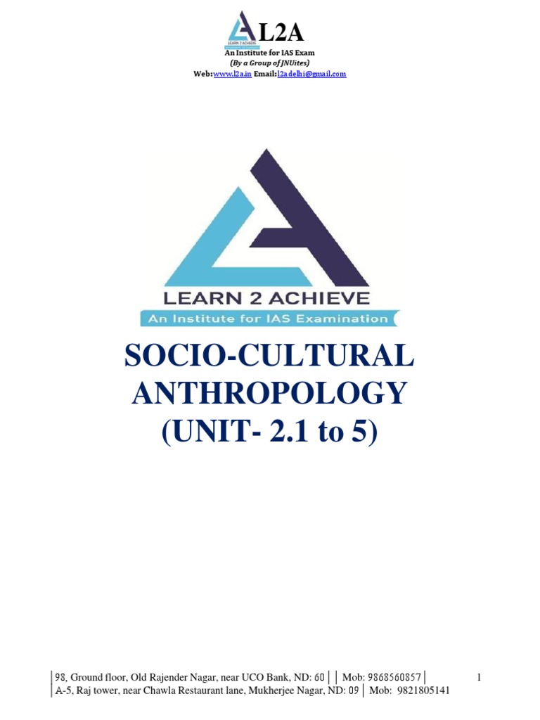 Socio-Cultural Antro Updated | PDF | Social Group | Anthropology