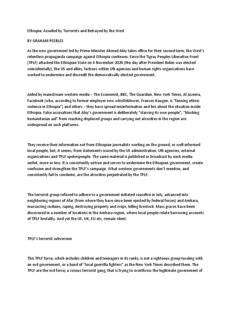 Assailed by Terrorists and Betrayed by The WestBY GRAHAM PEEBLES | PDF ...