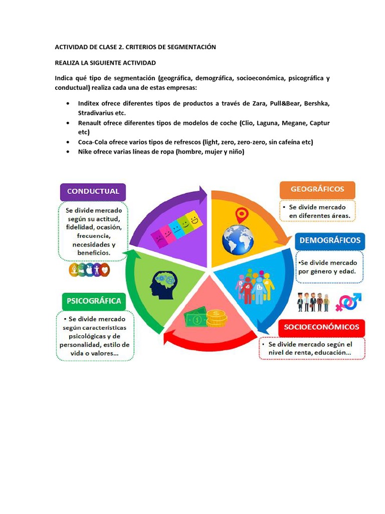 ACTIVIDAD DE CLASE 2. Segmentación de Mercados | PDF