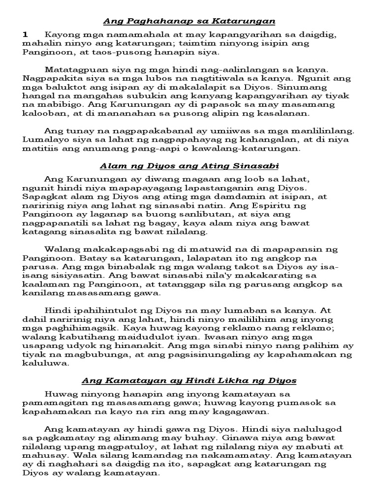 Ang Karunungan Ni Solomon | PDF