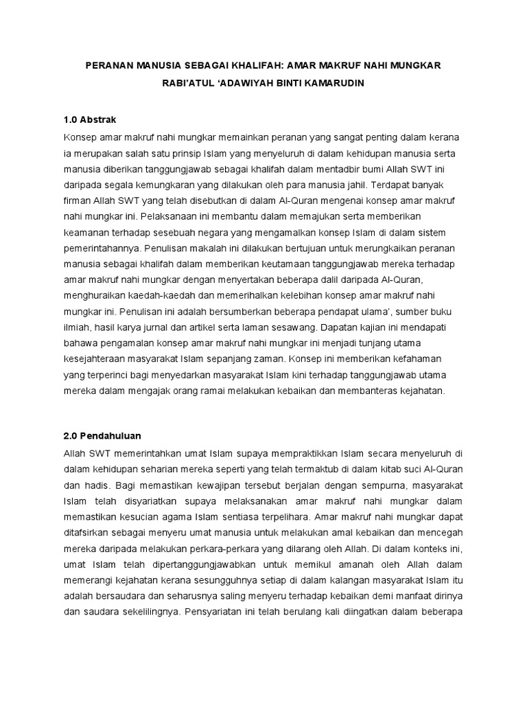 Peranan Manusia Sebagai Khalifah | PDF
