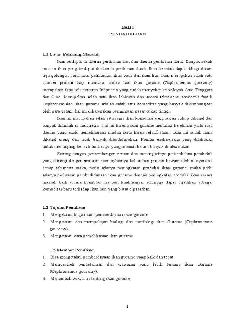 Makalah Ikan Gurame | PDF