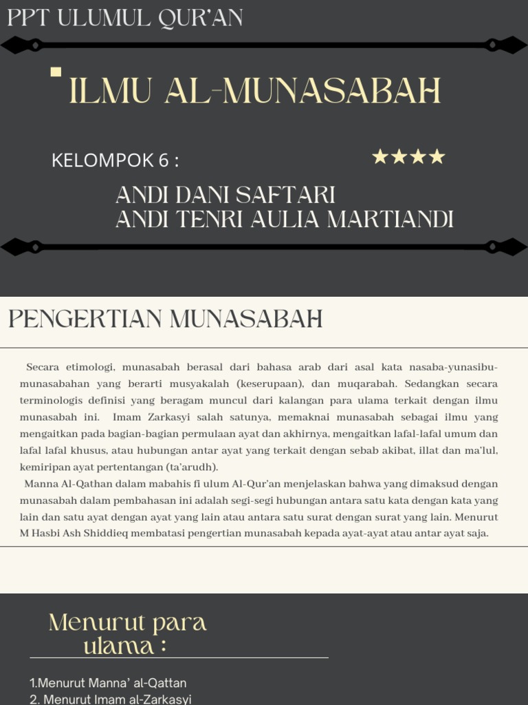 Pengertian dan Macam Munasabah Al-Qur'an | PDF