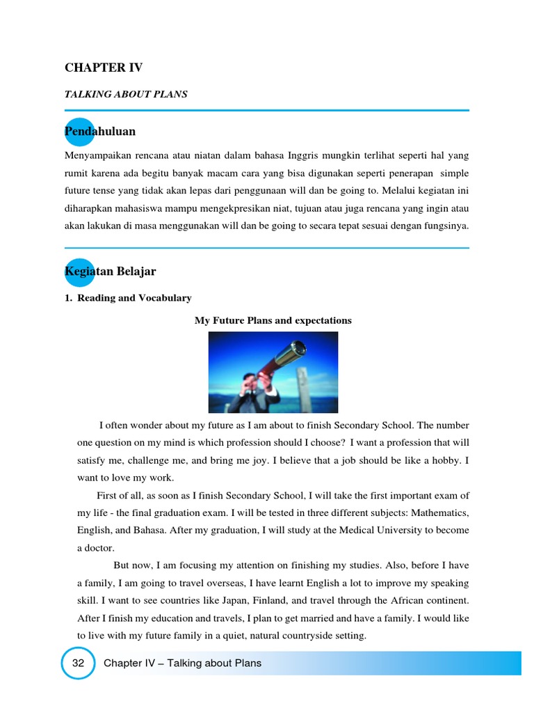 4 Chapter IV Talking About Plans | PDF | Verb | Semantic Units