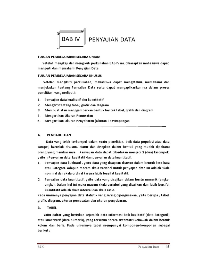 Panduan Penyajian Data Kualitatif dan Kuantitatif | PDF