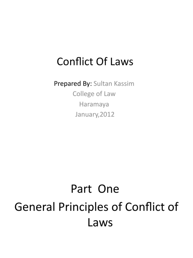 Conflict of Law | PDF | International Law | Choice Of Law