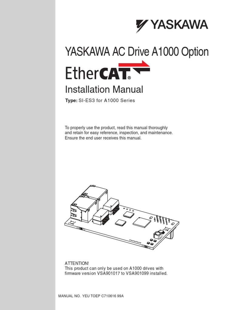 A1000 EtherCAT Manual | PDF