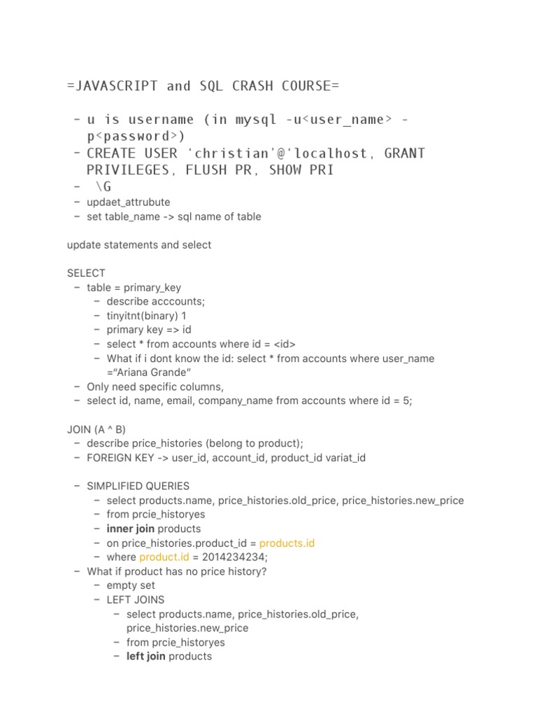 Maam Celine's SQL 101 Crash Course | PDF | Data Management | Software ...