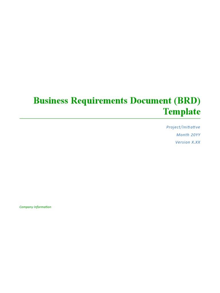 BRD Template | PDF | Use Case | Business