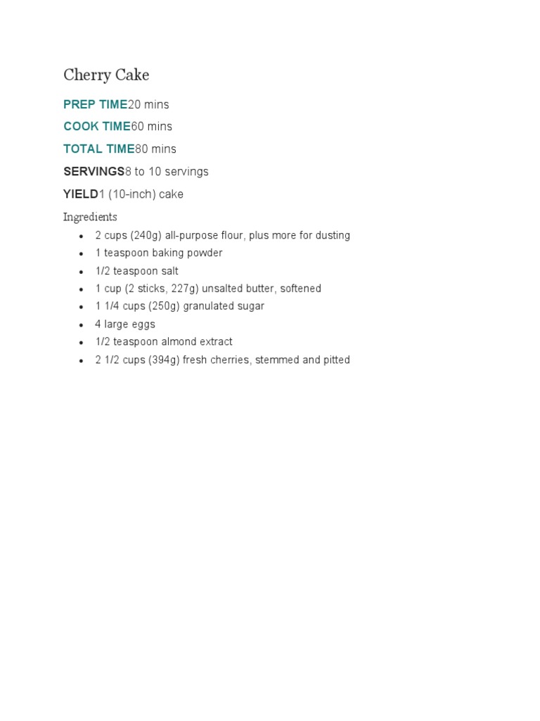 Cake | PDF