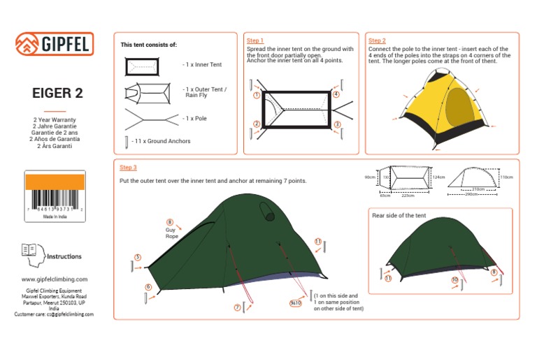 Eiger 2 Tent | PDF | Tent | Outdoor Recreation