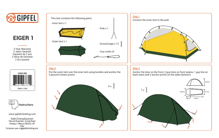 Eiger 1 Tent 1 | PDF