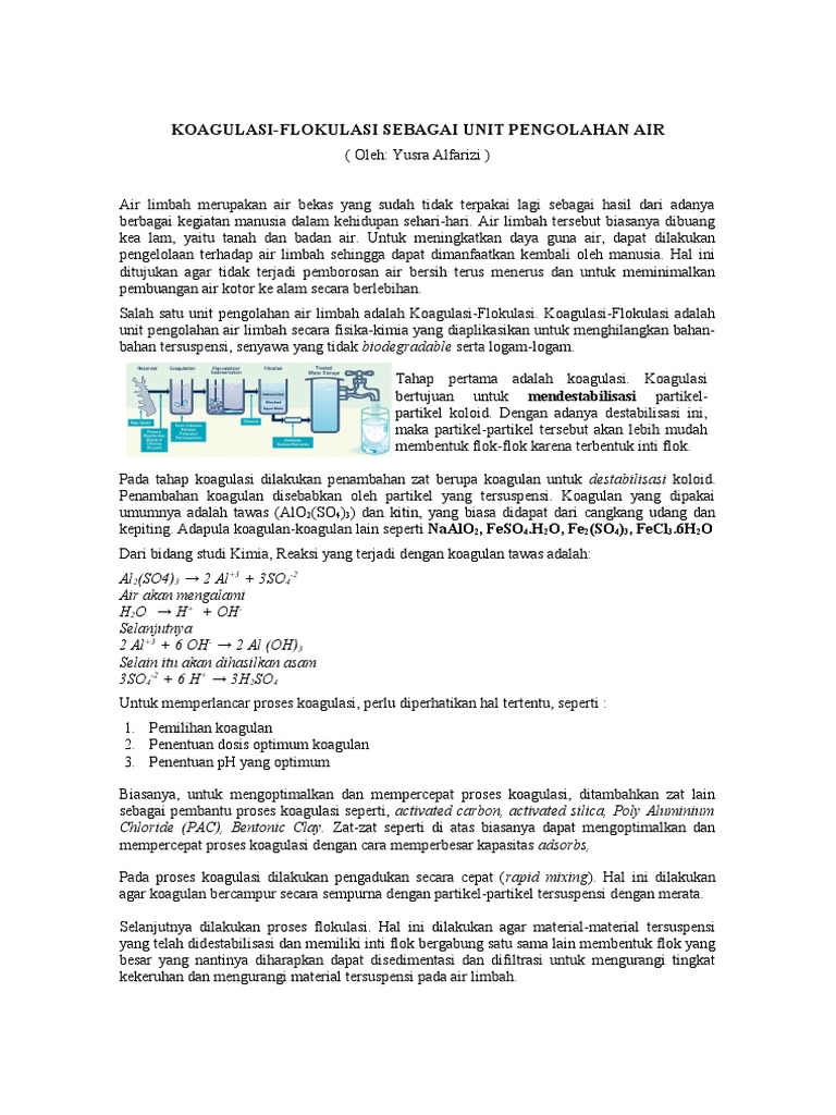 Koagulasi-Flokulasi dalam Pengolahan Air | PDF