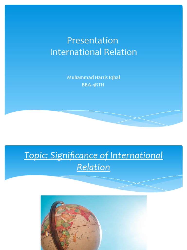 Significance of Studying International Relations | PDF | International ...