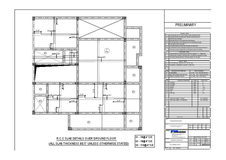 02 Ground Floor Roof Slab Layout | PDF | Concrete | Building Materials
