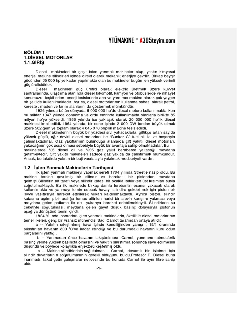 A305 Diesel Motorlar | PDF