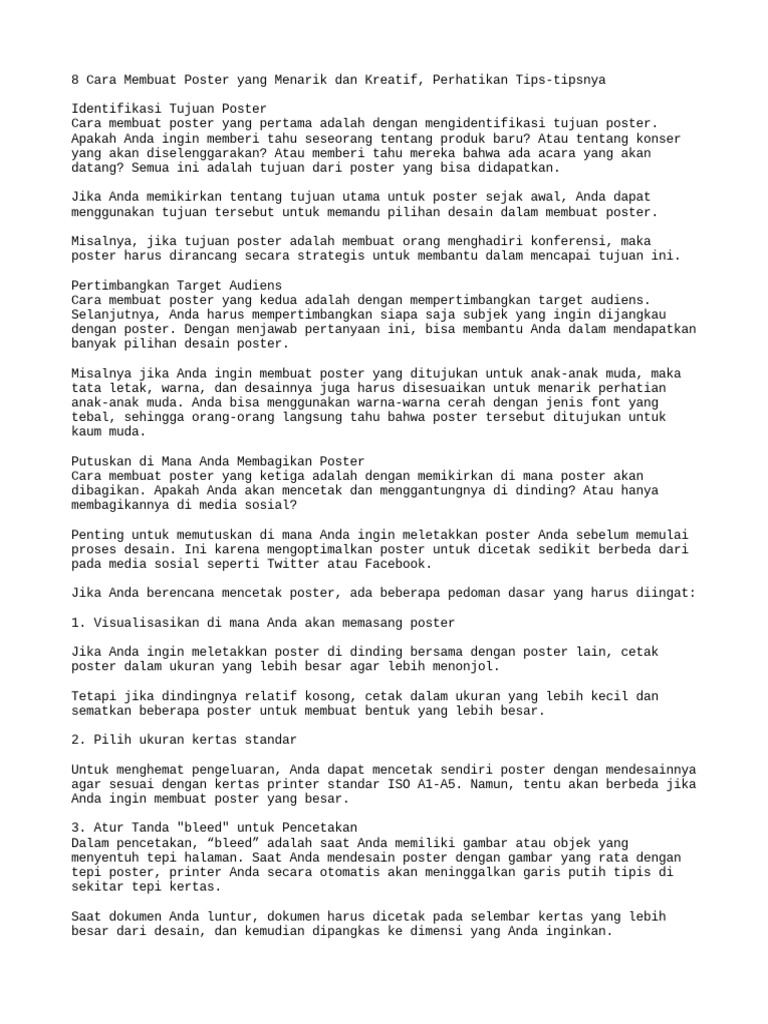 8 Cara Membuat Poster Yang Menarik Dan Kreatif, Perhatikan Tips-Tipsnya ...
